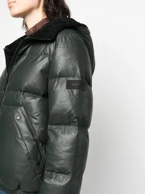 YVES SALOMON Shearling-trim Leather Down Jacket