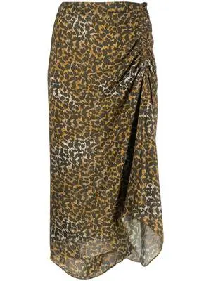 MARANT ETOILE Azaria Floral-print Skirt - Green