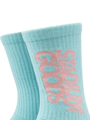 STADIUM GOODS Ribbed Logo Socks - Blue
