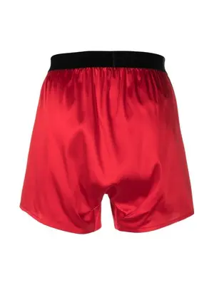 TOM FORD Logo-waist Satin Boxers - Red