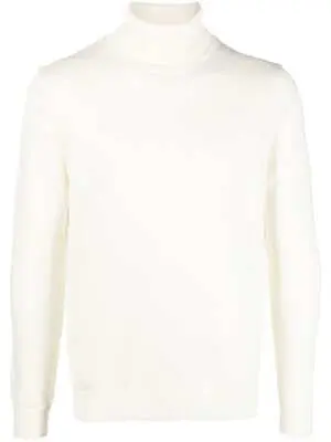 ROBERTO COLLINA Ribbed Hem Roll-neck Sweater - Neutrals