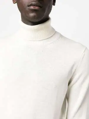 ROBERTO COLLINA Ribbed Hem Roll-neck Sweater - Neutrals