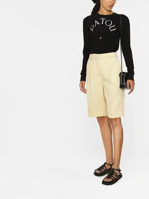 PATOU Logo-print Wool-blend Jumper - Black