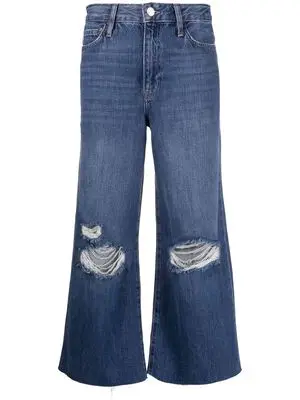 FRAME Distressed Cropped Jeans