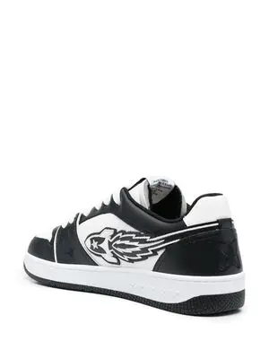 ENTERPRISE JAPAN Logo-detail Leather Sneakers - Black