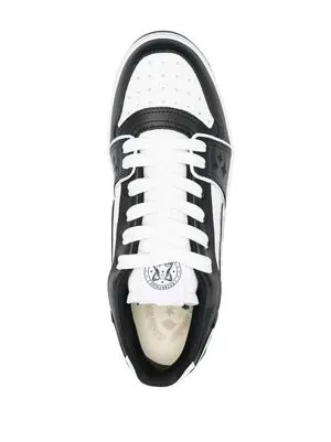 ENTERPRISE JAPAN Logo-detail Leather Sneakers - Black