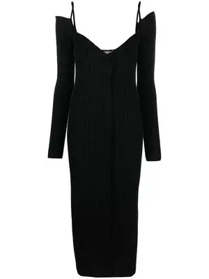 Philosophy Di Lorenzo Serafini Ribbed-knit V-neck Dress