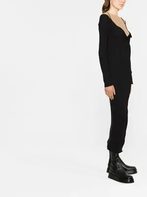 Philosophy Di Lorenzo Serafini Ribbed-knit V-neck Dress