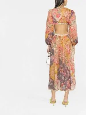 Zimmermann Pattie Floral-print V-neck Dress