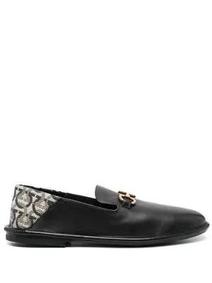 FERRAGAMO Gancini-print Panel Detail Loafers