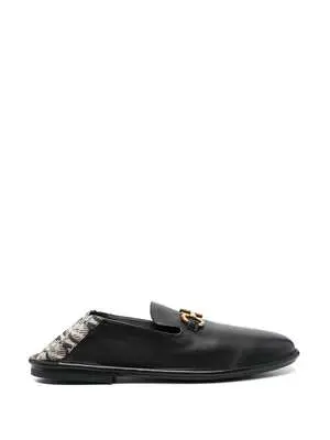 FERRAGAMO Gancini-print Panel Detail Loafers