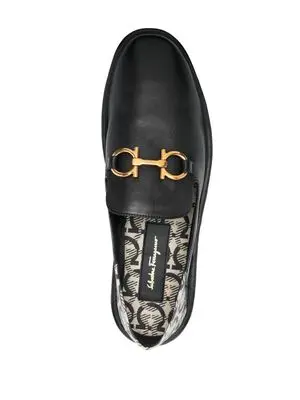FERRAGAMO Gancini-print Panel Detail Loafers