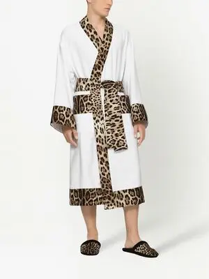 Dolce & Gabbana Cotton Terry Bath Robe - White