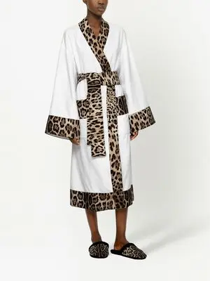 Dolce & Gabbana Cotton Terry Bath Robe - White