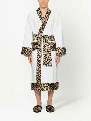 Dolce & Gabbana Cotton Terry Bath Robe - White