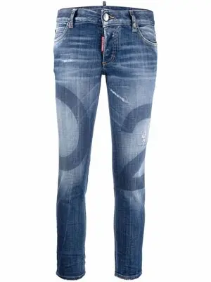 Dsquared2 Cropped Logo-wash Jeans