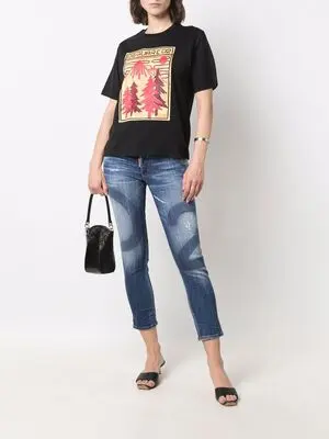 Dsquared2 Cropped Logo-wash Jeans