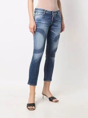 Dsquared2 Cropped Logo-wash Jeans