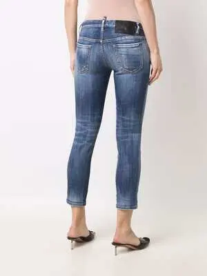 Dsquared2 Cropped Logo-wash Jeans
