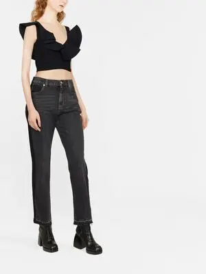 Alexander McQueen Gathered-neckline Cropped Top