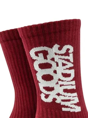 STADIUM GOODS Ribbed Logo Socks - Red