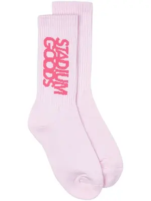 STADIUM GOODS Ribbed Logo Socks Pink