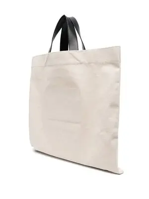 JIL SANDER Logo-print Linen Tote Bag - Neutrals