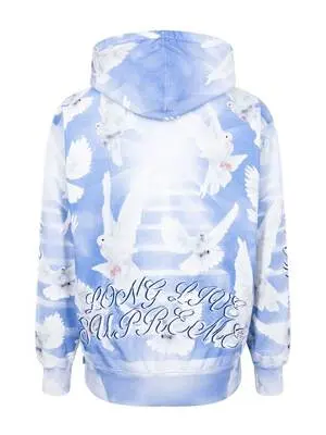 Supreme Doves-print Hoodie - Blue