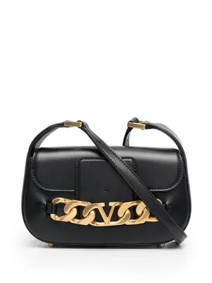 Valentino Garavani Vlogo Leather Crossbody Bag - Black