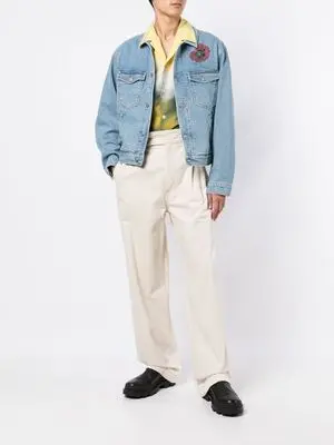 Kenzo Floral-print Trucker Jacket - Blue