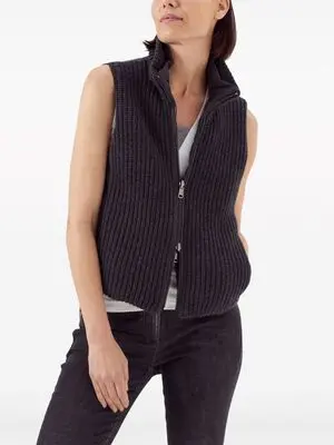 Brunello Cucinelli Reversible Padded Gilet - Black