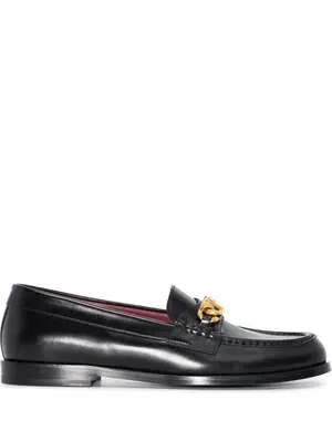 Valentino Garavani Vlogo Chain Leather Loafers