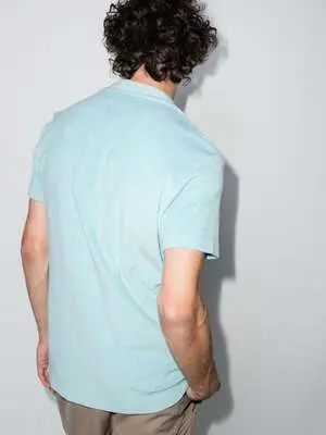 Orlebar Brown Fleece-texture Design Polo Shirt - Blue