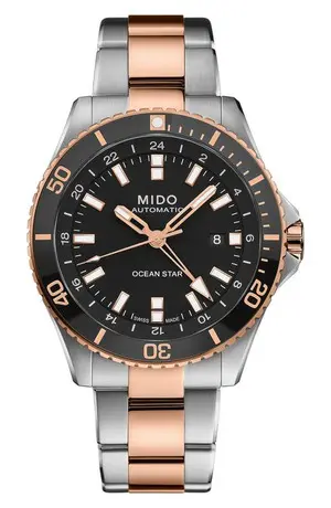 MIDO Ocean Star Gmt Automatic Stainless Steel Bracelet Watch - Black
