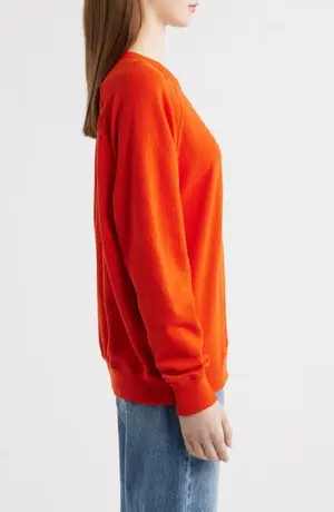 The Great. College French Terry Sweatshirt - Persimmon