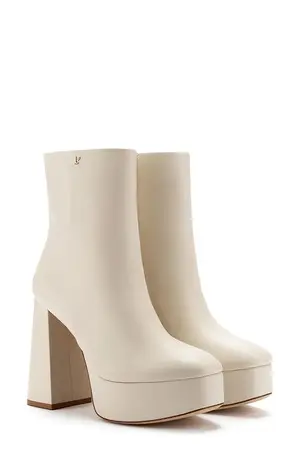 Larroude Dolly Platform Bootie Ivory