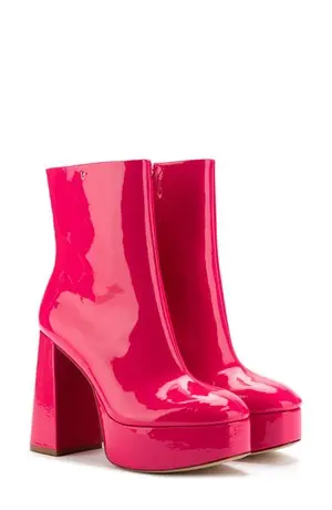 Larroude Dolly Platform Bootie Pink