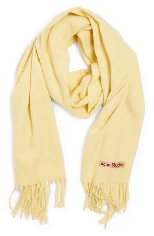 Acne Studios Fringe Wool Scarf Vanilla Yellow