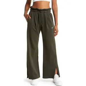 Nike Sportswear Everyday Modern High Waist Fleece Open Hem Sweatpants - Sequoia/light Menta