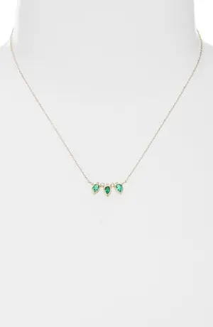 Anzie Bouquet Diamond And Mini Fan Necklace