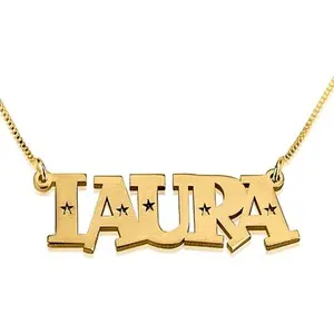 MELANIE MARIE Personalized Nameplate Necklace - Gold Plated