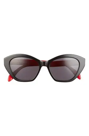 Alexander McQueen 54mm Cat Eye Sunglasses - Black