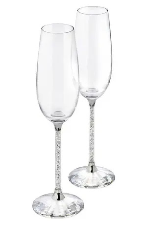SWAROVSKI Crystalline Set Of 2 Toasting Flutes - Clear