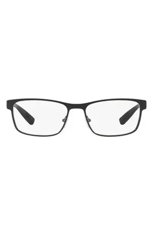 Prada 55mm Rectangular Eyeglasses - Black