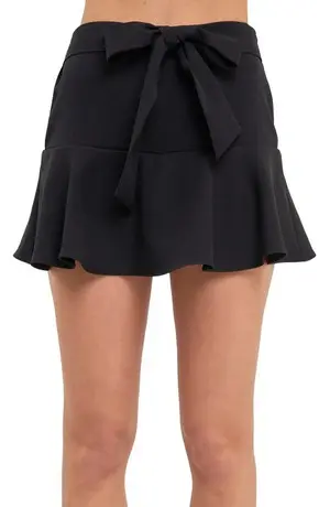 Endless Rose Flounce Hem Mini Skort - Black