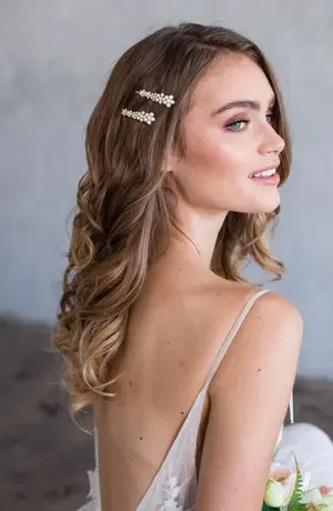 Brides & Hairpins Bessie Imitation Pearl Hair Clips Set Of 2 - Silver