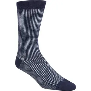 Cole Haan Check Dress Socks - Marine Blue