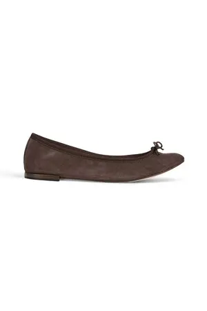 Repetto Repetto Suede Ballet Flats With Bow Detailing Chocolate