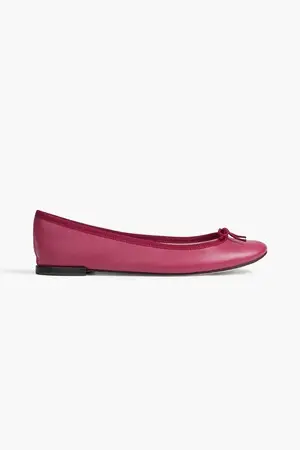 Repetto Repetto Leather Ballet Flats With Bow Detailing Claret