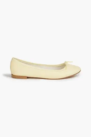Repetto Repetto Leather Ballet Flats With Bow Detailing Pastel Yellow